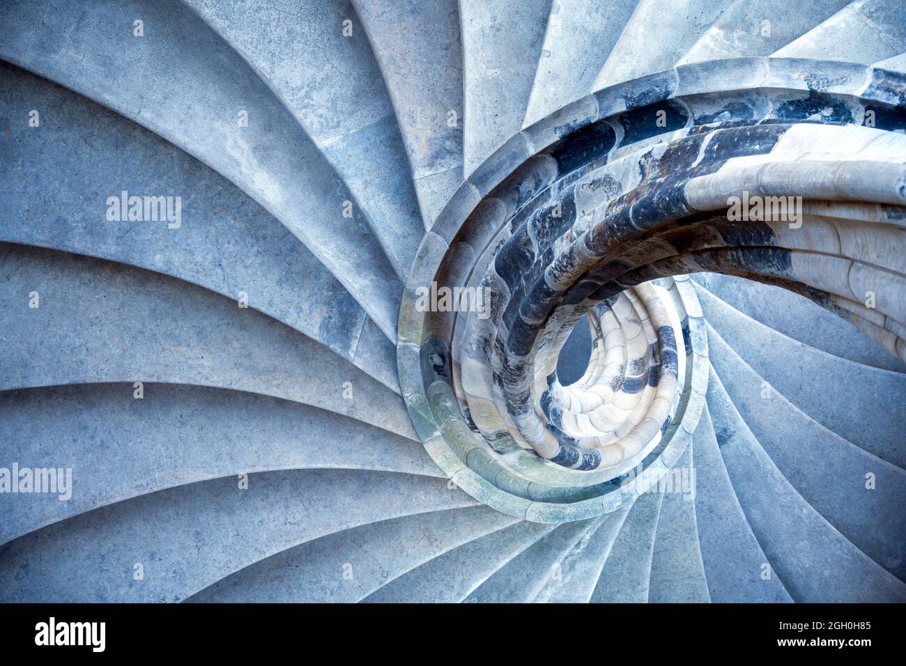 Historic natural stone spiral staircase Stock Photo - Alamy