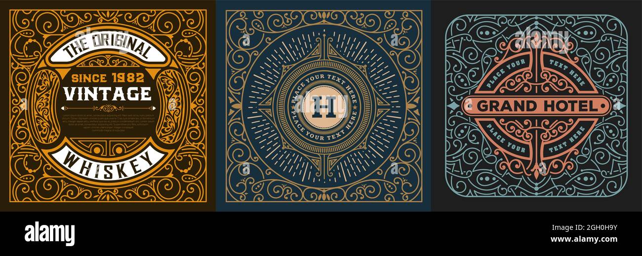 Set of 3 vintage labels for packing Stock Vector Image & Art - Alamy