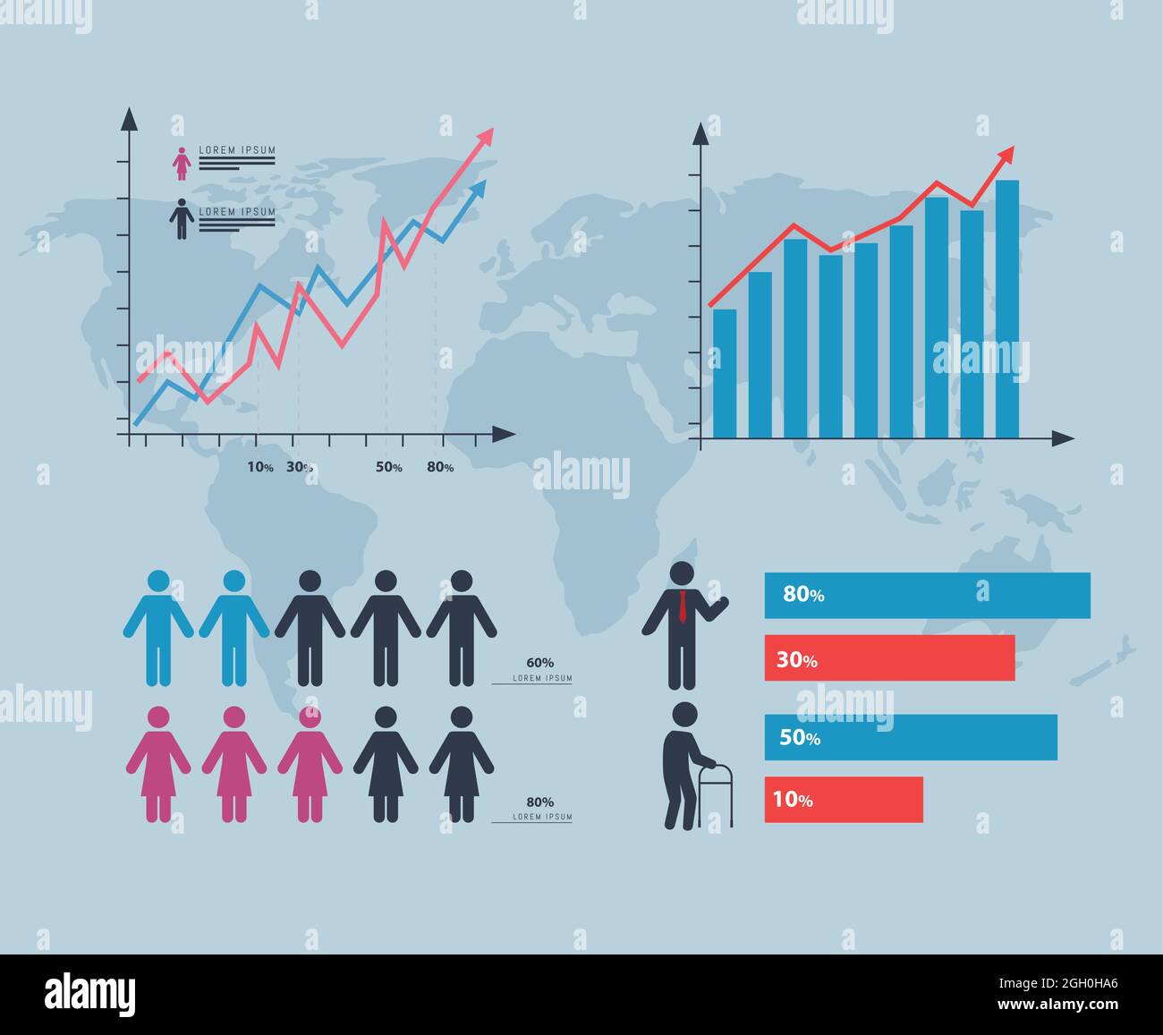 Demography chart symbol group Stock Vector Image & Art - Alamy