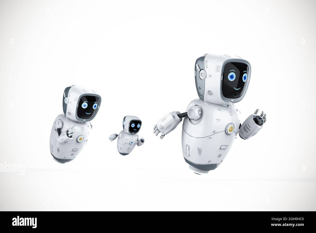 3d rendering robot assistant move forward Stock Photo - Alamy