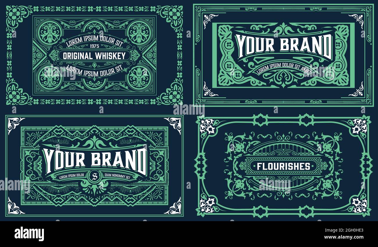Set of 4 vintage labels for packing Stock Vector Image & Art - Alamy