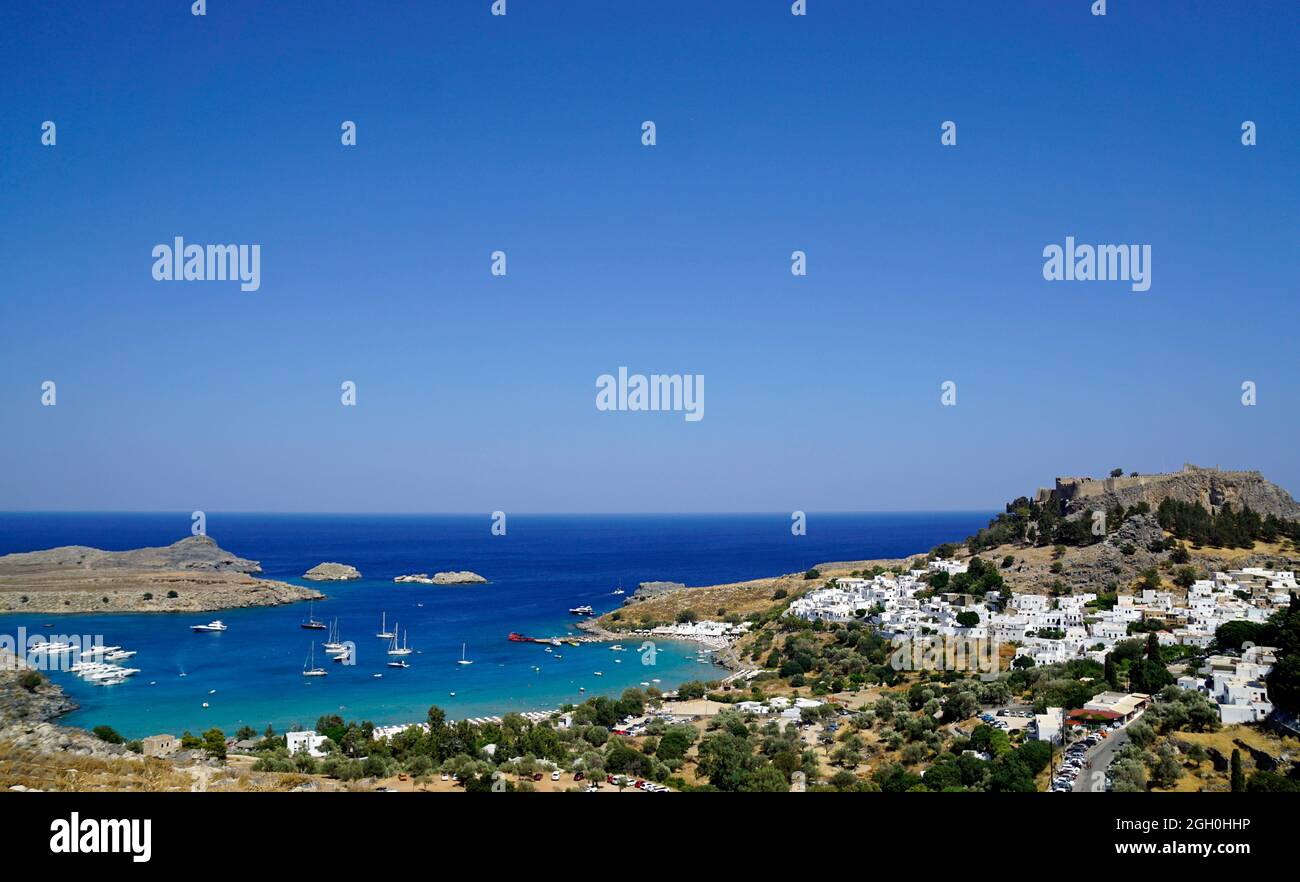 akropolis of Lindos on Rhodes Island Stock Photo - Alamy