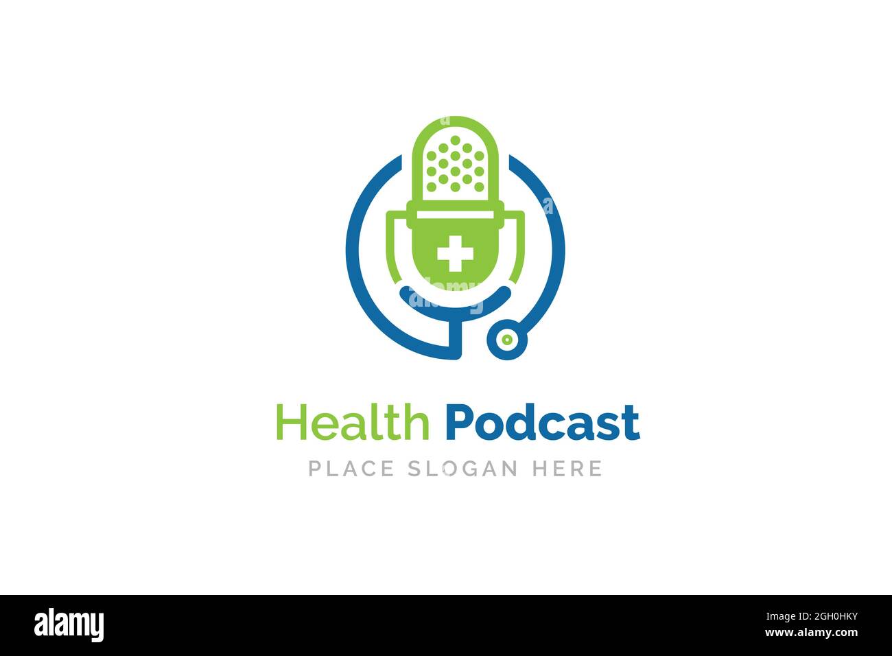 Medical podcast logo design. Stethoscope and microphone illustration ...
