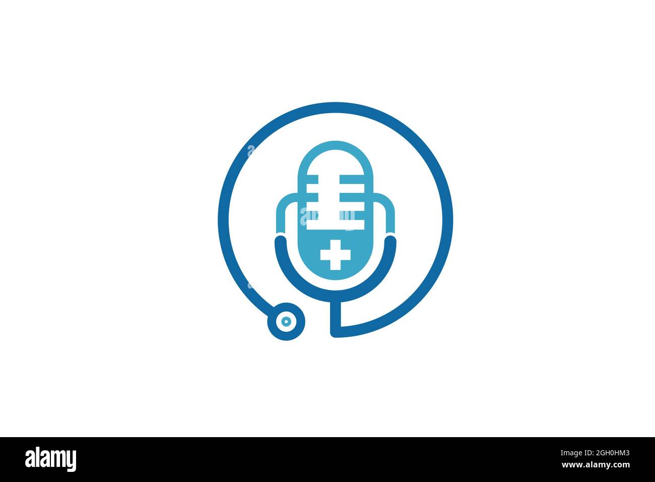 Medical podcast logo design. Stethoscope and microphone illustration ...
