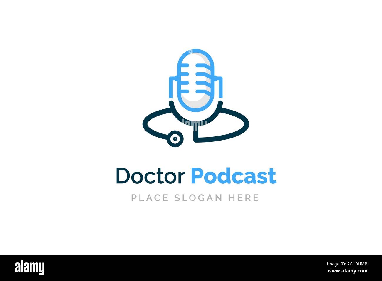 Doctor podcast logo design. Stethoscope and microphone illustration ...