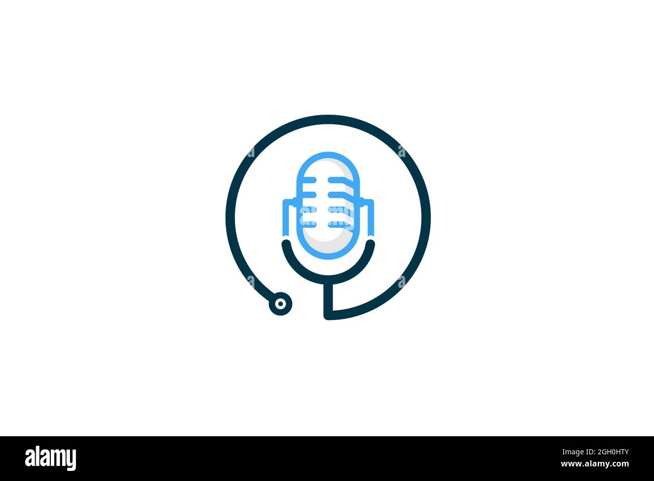Medical podcast logo design. Stethoscope and microphone illustration ...