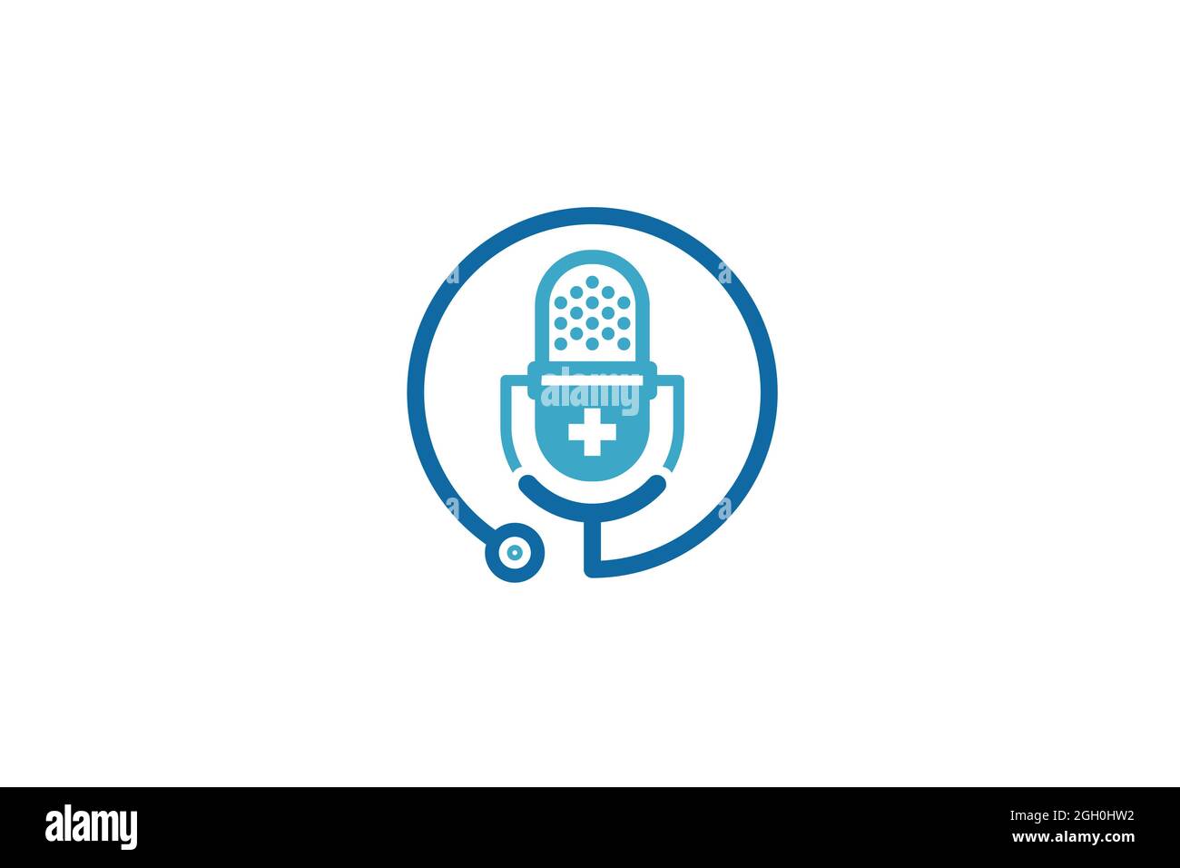 Medical podcast logo design. Stethoscope and microphone illustration ...