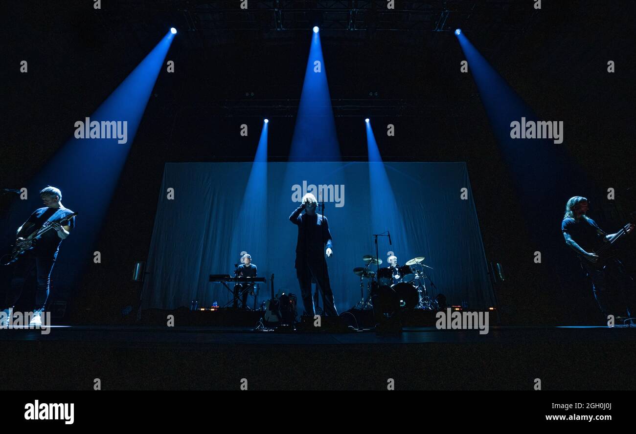 Copenhagen, Denmark. 03rd Sep, 2021. The Danish band Mew performs a ...