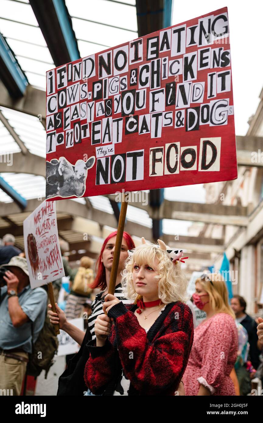 London, UK. 28 August 2021. Animal Rebellion and Extinction Rebellion ...