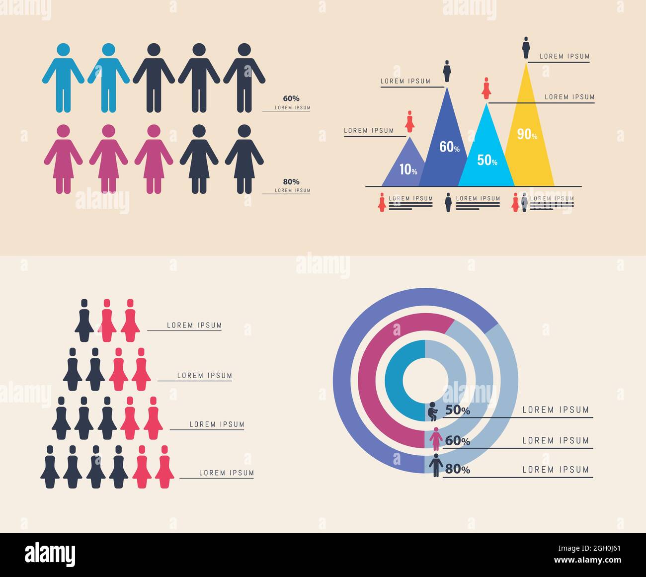 Demography chart icons Stock Vector Image & Art - Alamy
