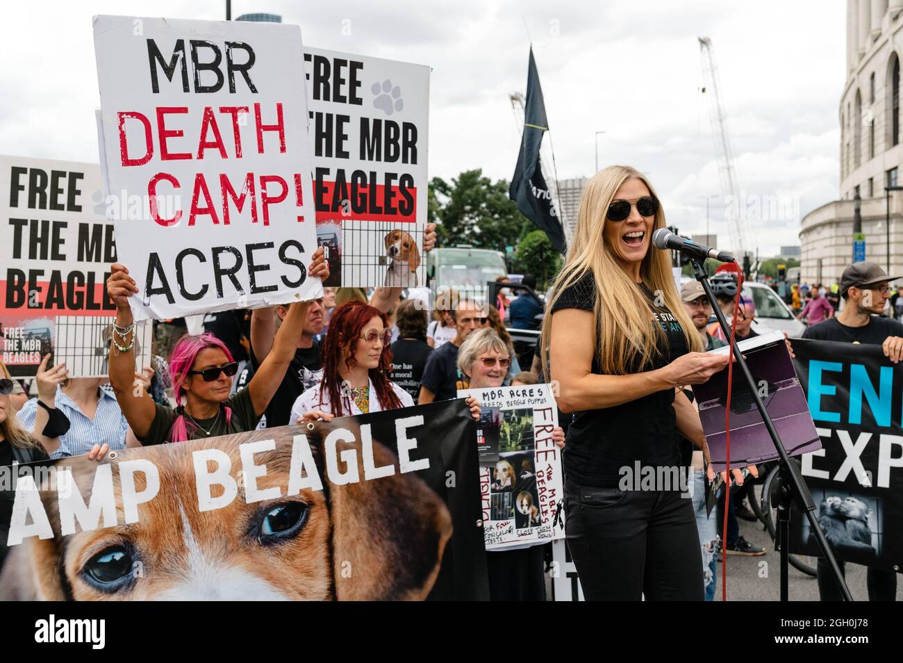 London, UK. 28 August 2021. Animal Rebellion and Extinction Rebellion ...