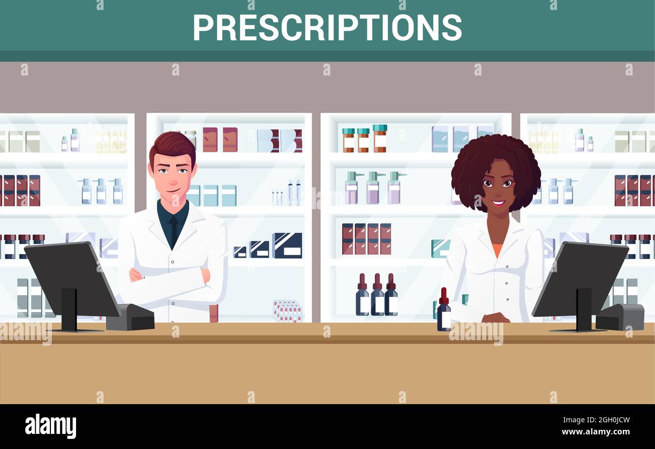 Pharmacy counter vector vectors hi-res stock photography and images - Alamy