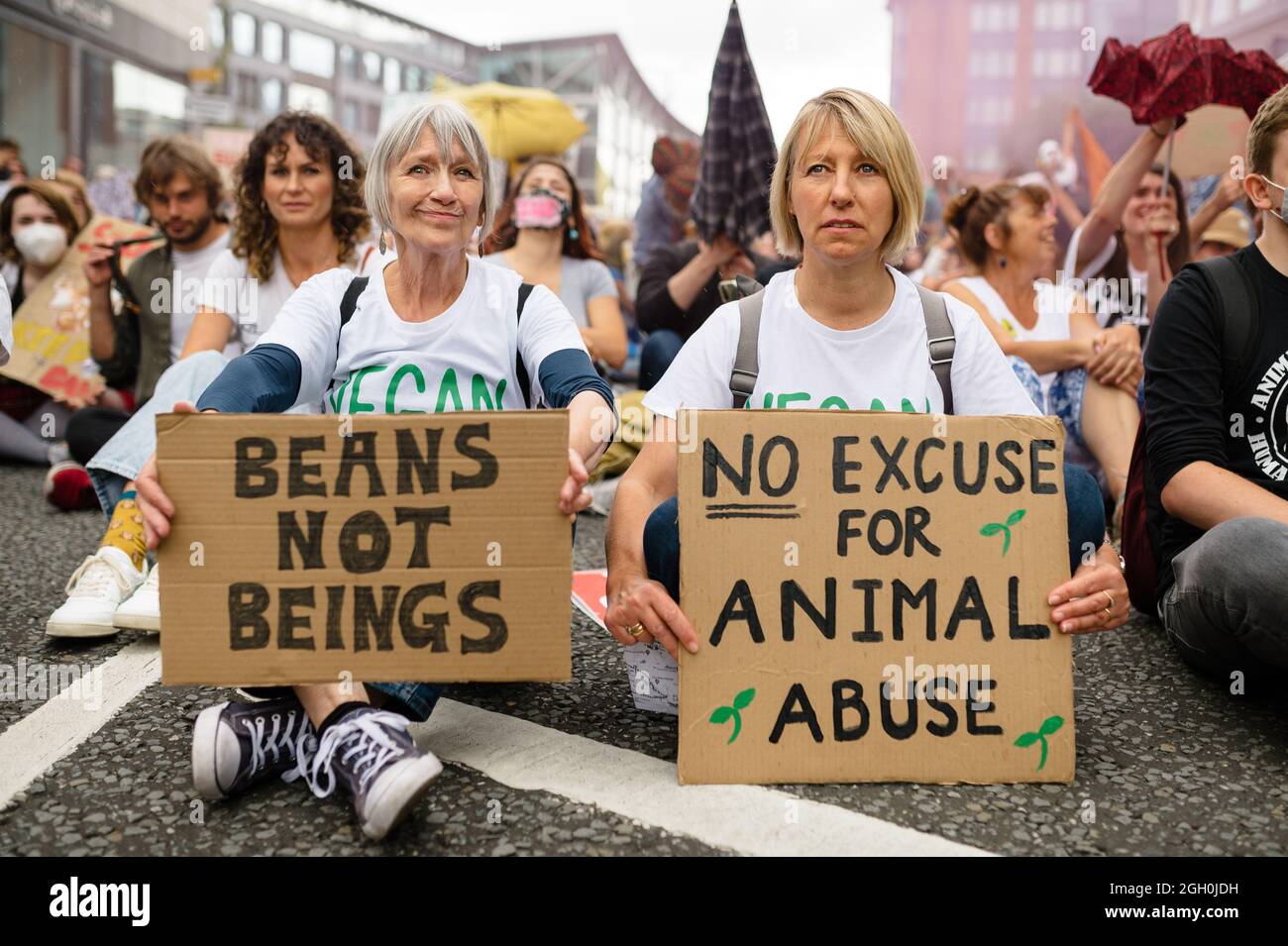 London, UK. 28 August 2021. Animal Rebellion and Extinction Rebellion ...