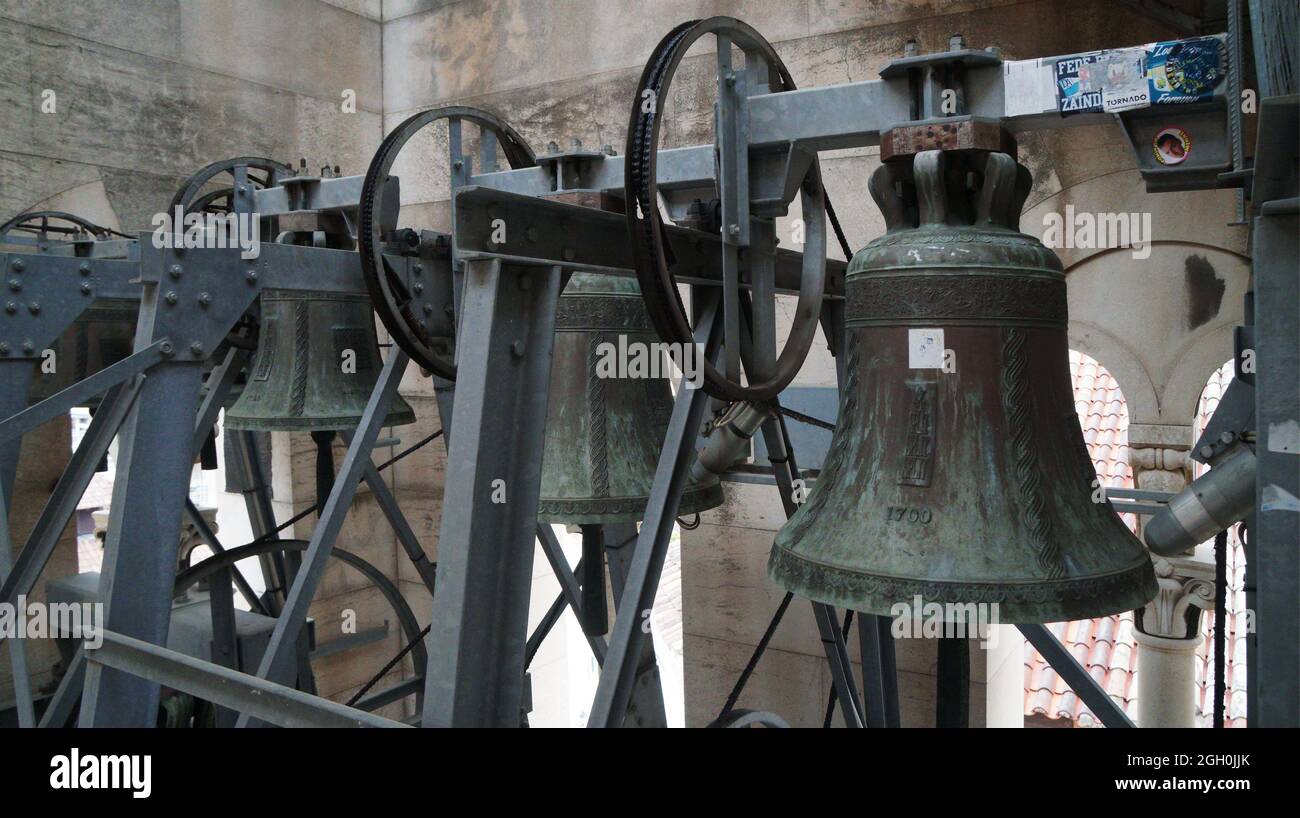 bell in the church, St. Dominius' bell tower, Split, Croatia Stock ...