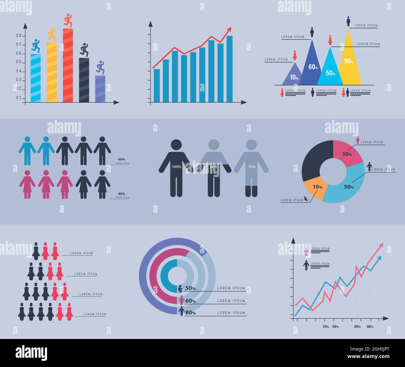 Demography chart icon collection Stock Vector Image & Art - Alamy