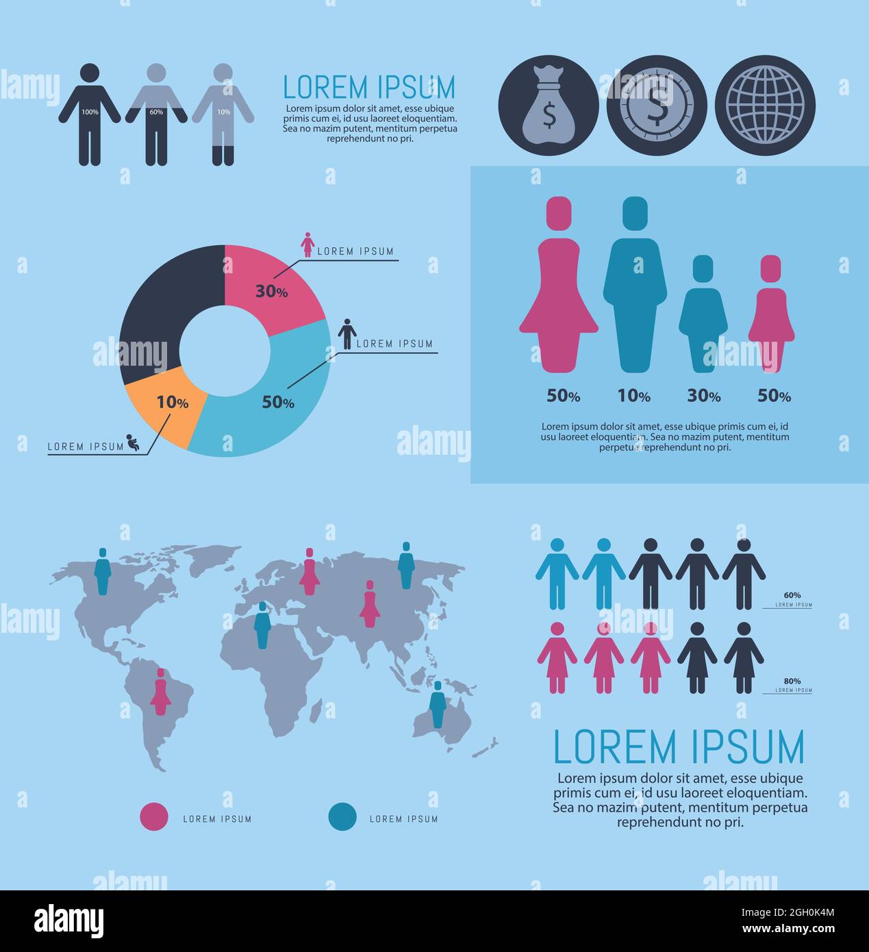 Demography chart symbol collection Stock Vector Image & Art - Alamy