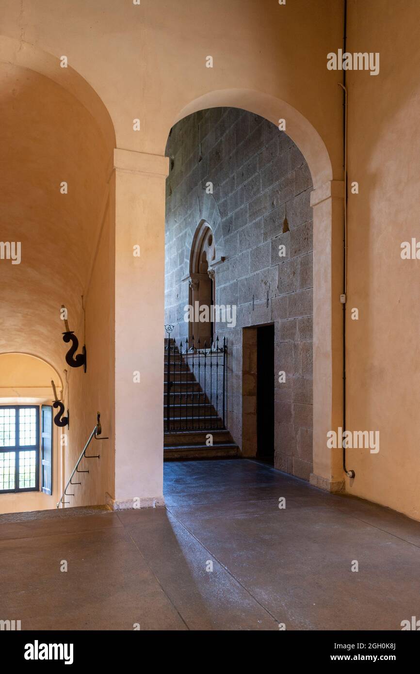 Angera, Italy. 05th June, 2020. Hall inside Rocca di Angera, Lago ...