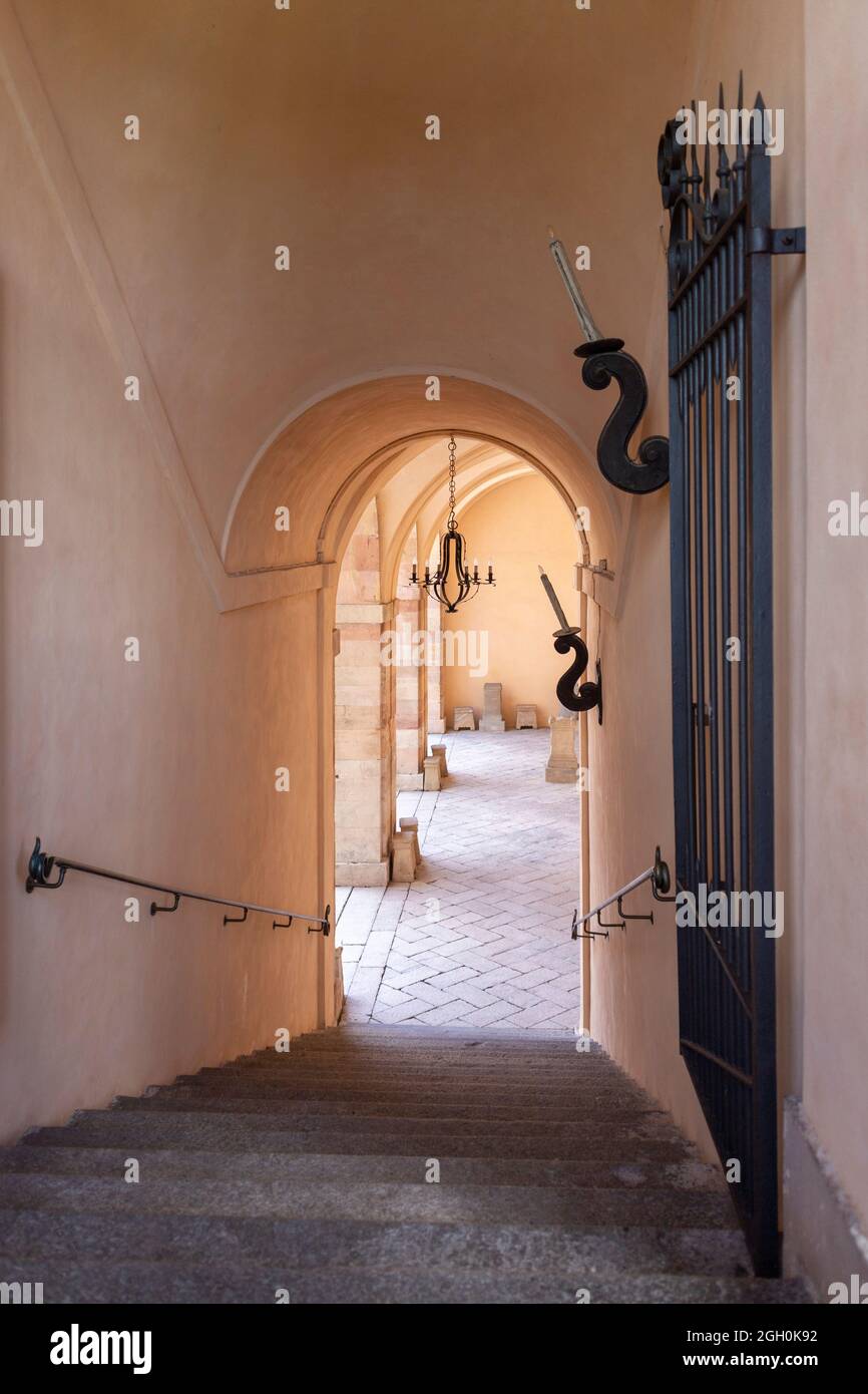Angera, Italy. 05th June, 2020. Courtyard inside Rocca di Angera, Lago ...