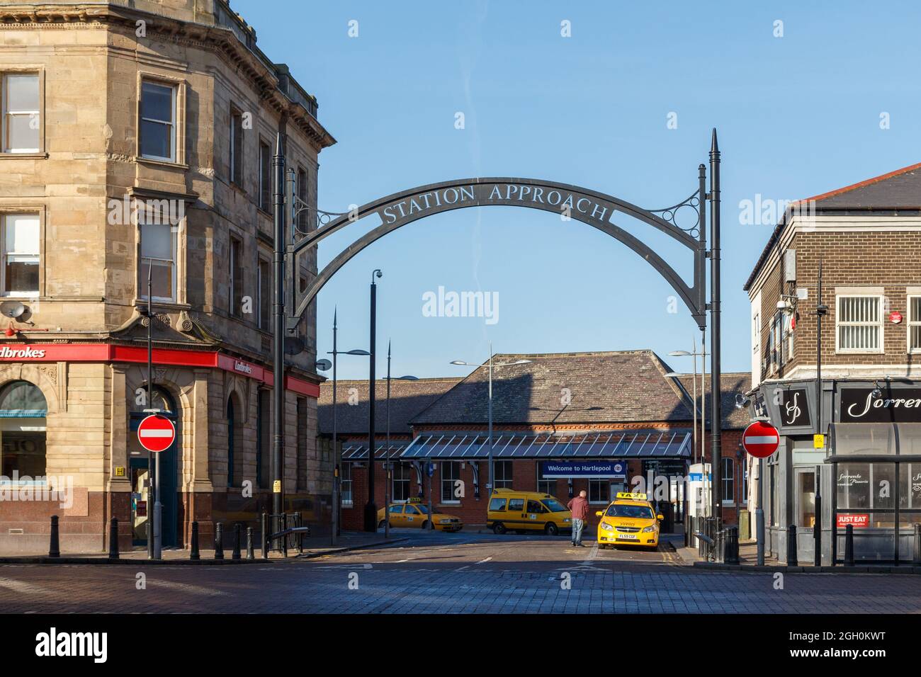 The entrance to Hartlepool railway station Stock Photo - Alamy