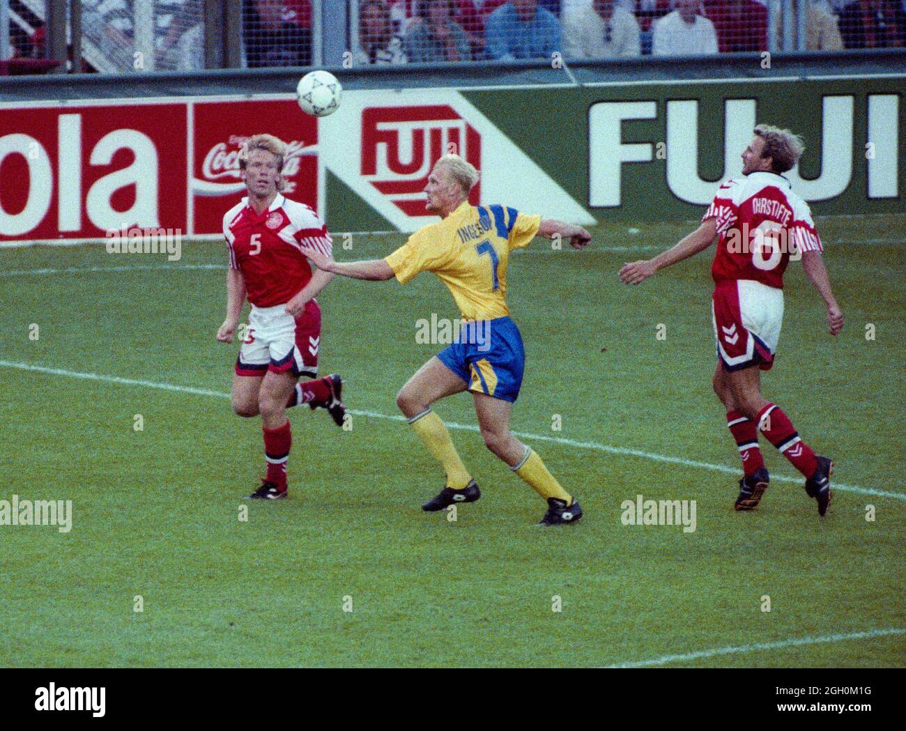 EURO92 at Råsunda stadium Stockholm.Sweden-Denmark 1-0Swedish ...