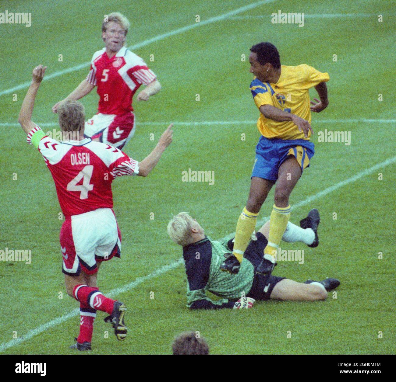 UEFA EURO 1992 Sweden-Denmark 1-0 at Råsunda Stadium.swedish forward ...