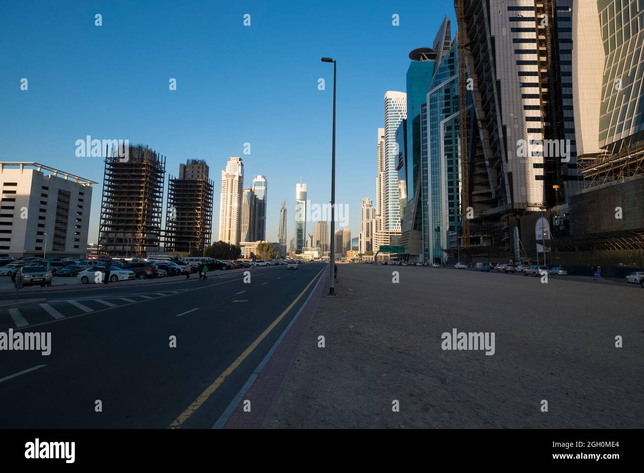 Looking along Sheikh Zayed Road before it was widened. In Dubai, United ...