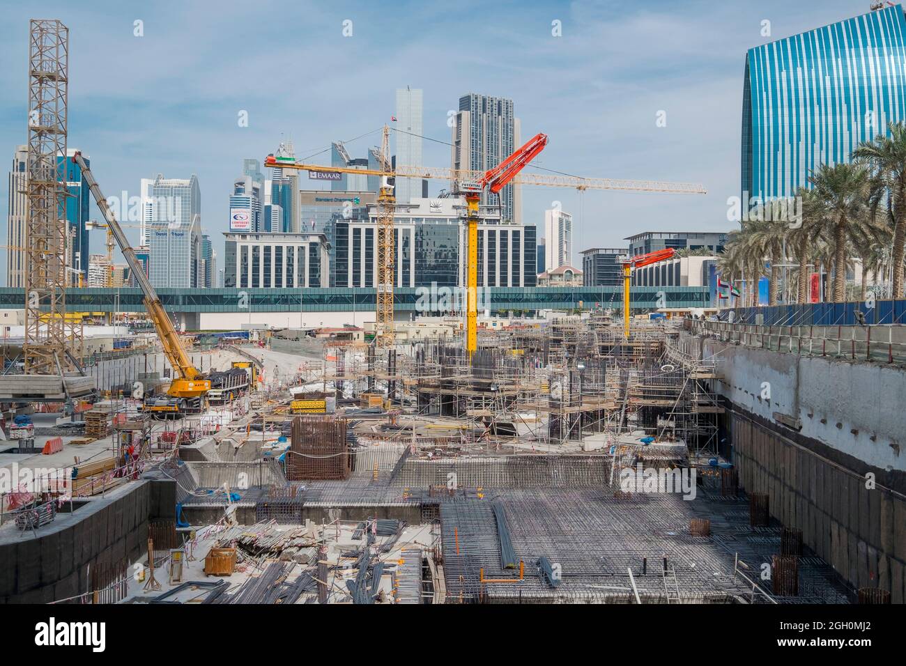 Foundation work at a large building construction project in the new ...