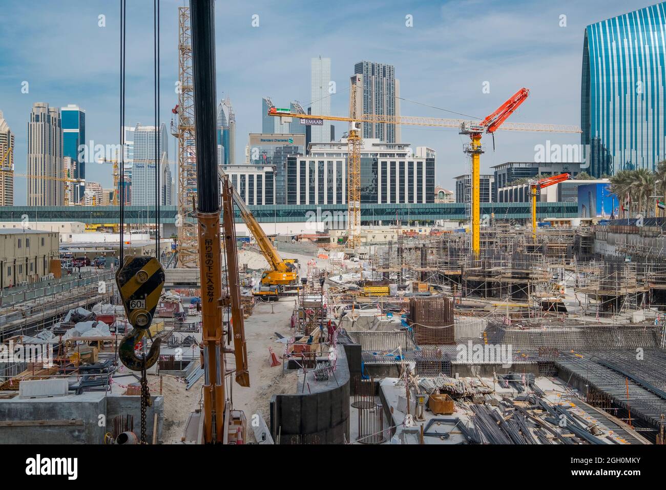 Foundation work at a large building construction project in the new ...