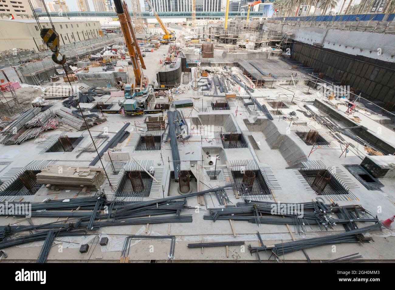 Foundation work at a large building construction project in the new ...