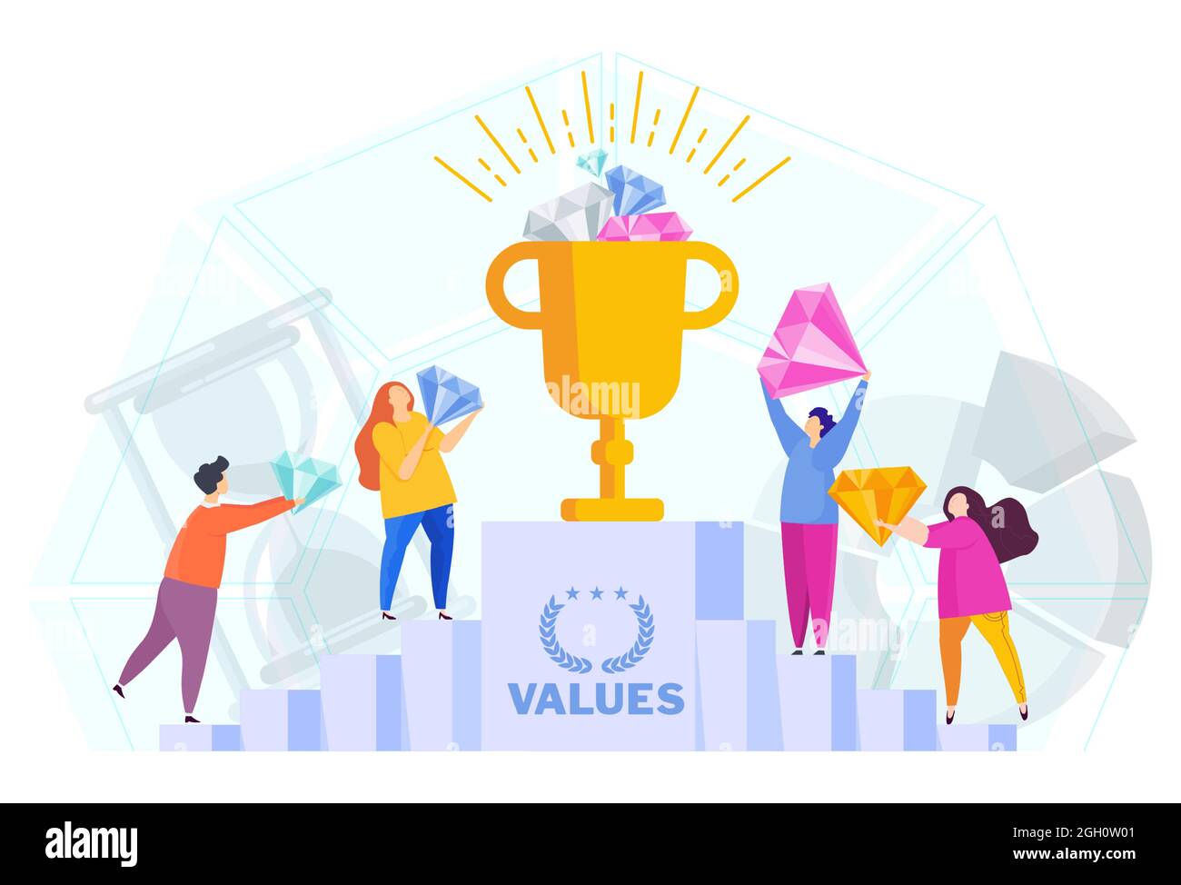 Business values concept. Company values shared by staff Stock Vector ...