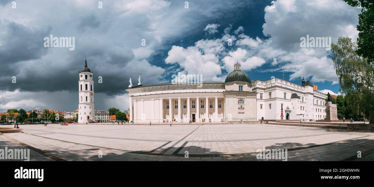 Vilnius, Lithuania. Panorama Of Bell Tower Chapel And Cathedral ...