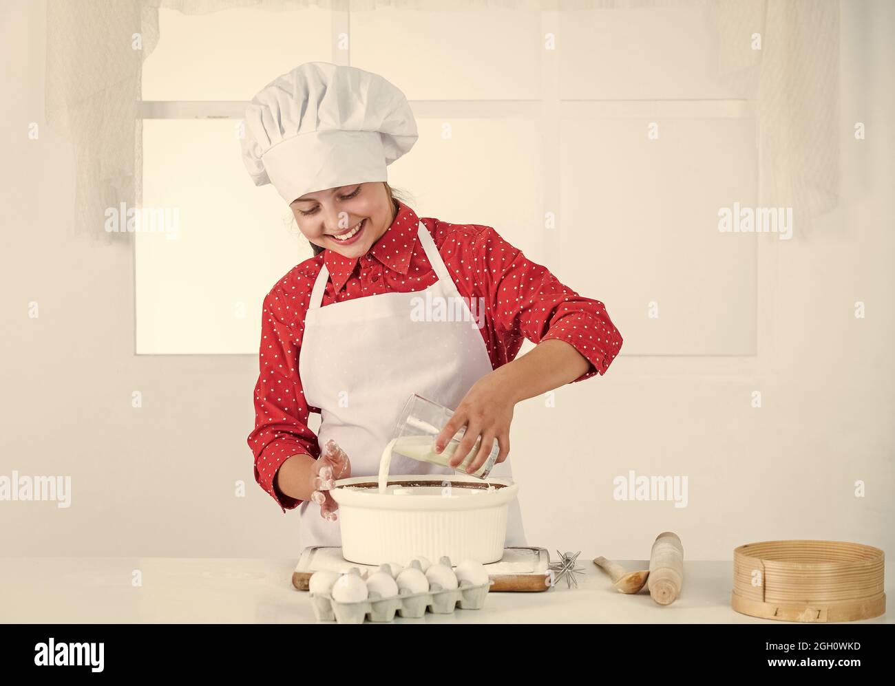 child cooking by recipe, food Stock Photo - Alamy