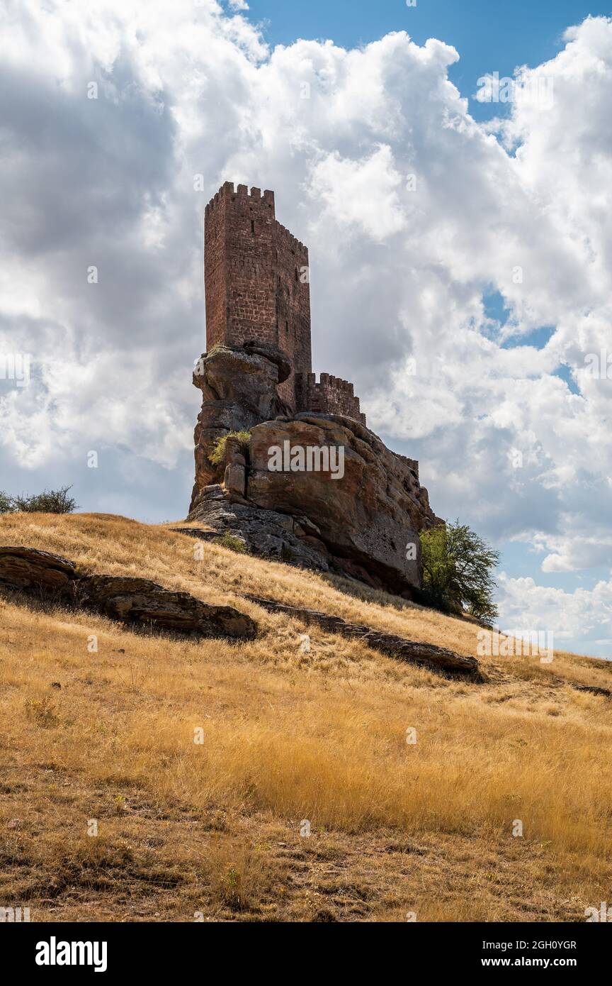 View of The Castle of Zafra, a 12th-century castle near Campillo de Due ...