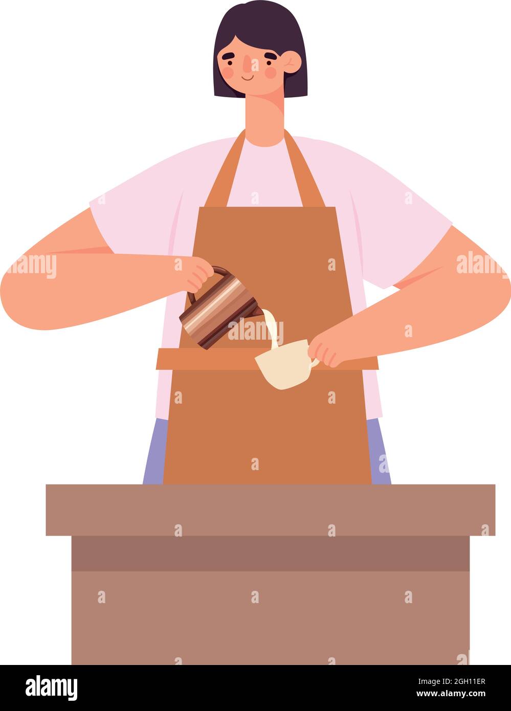 barista girl doing coffee Stock Vector Image & Art - Alamy