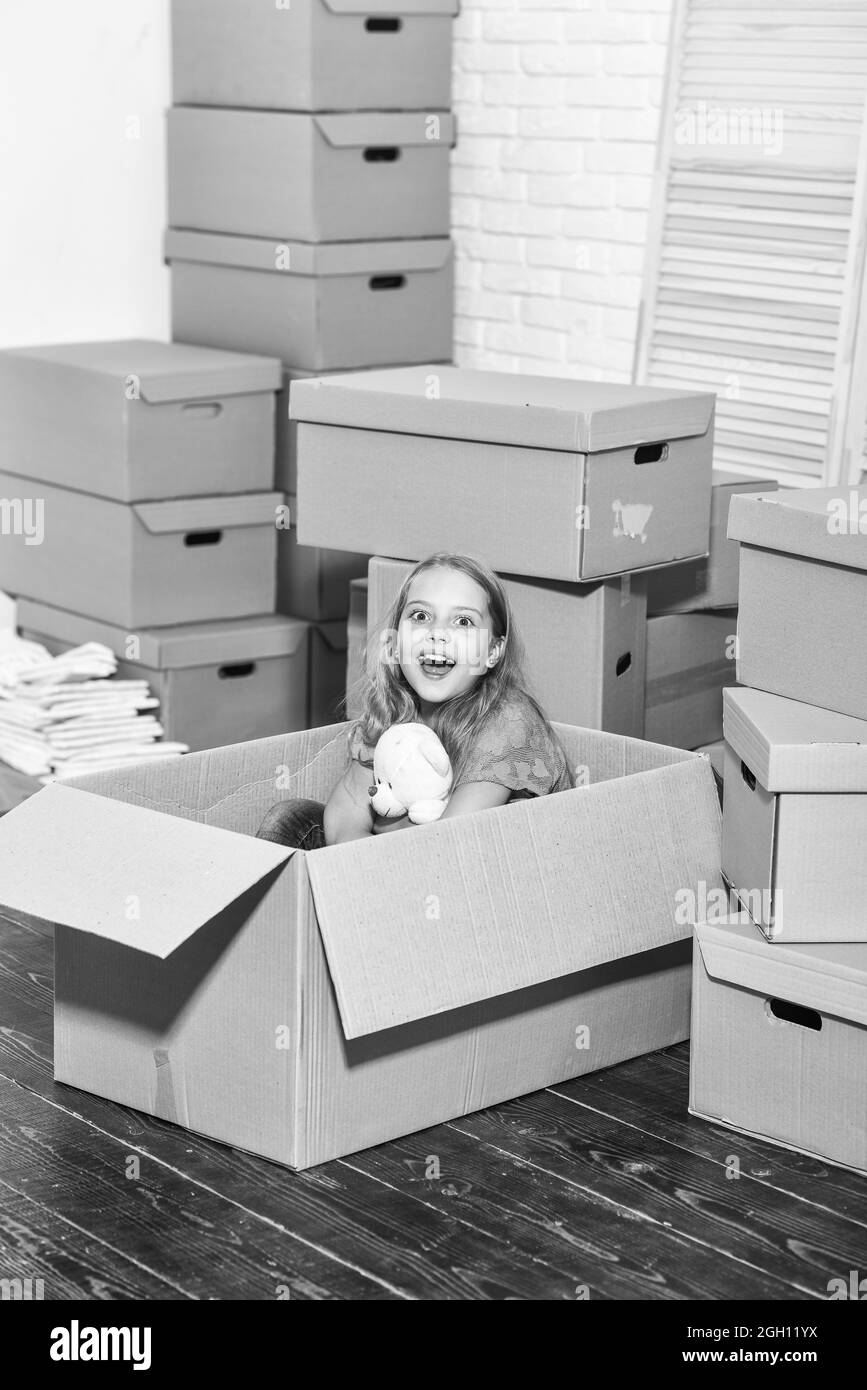 Girl child play box. Rent house. Family house. Delivering service ...