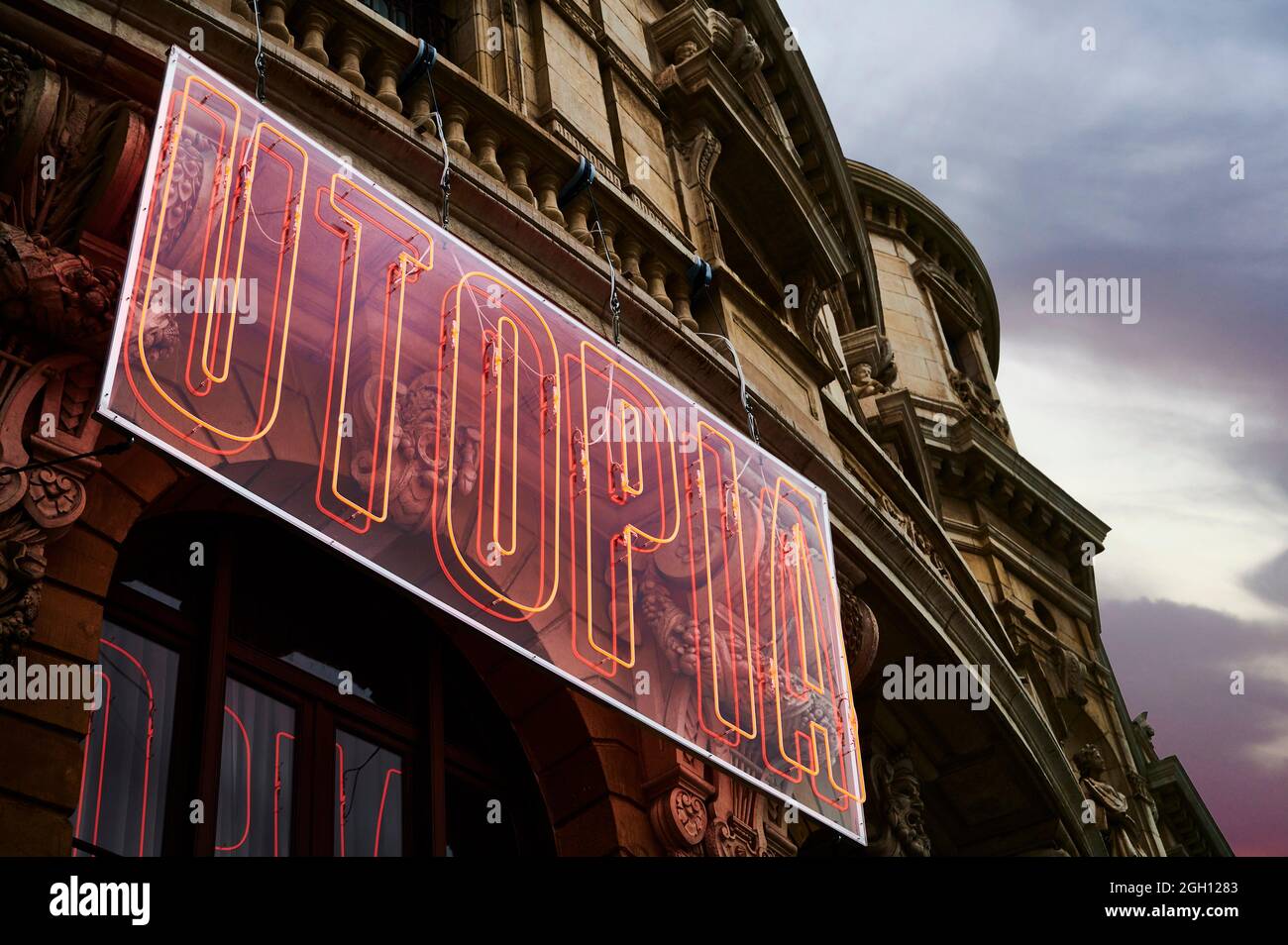 neon sign ""Utopia Stock Photo - Alamy