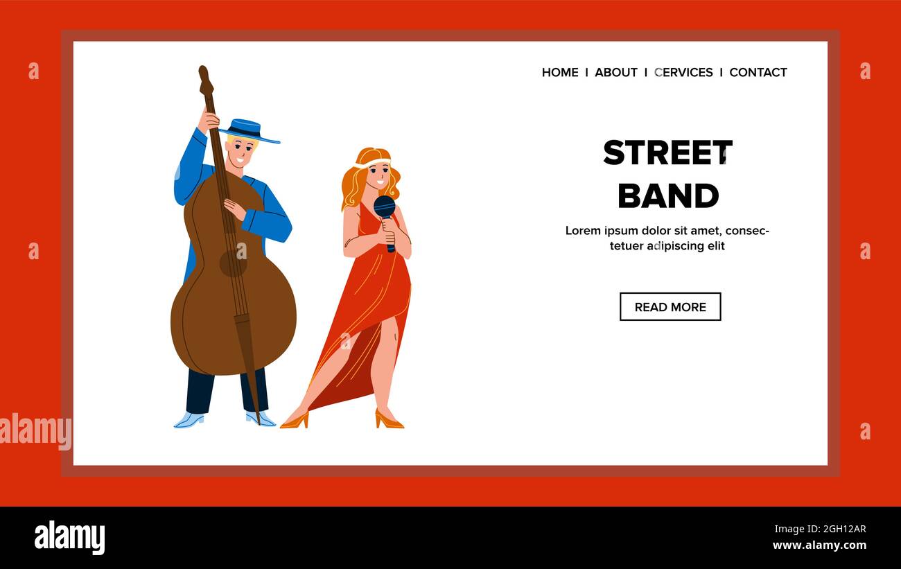 Live band street performer Stock Vector Images - Alamy