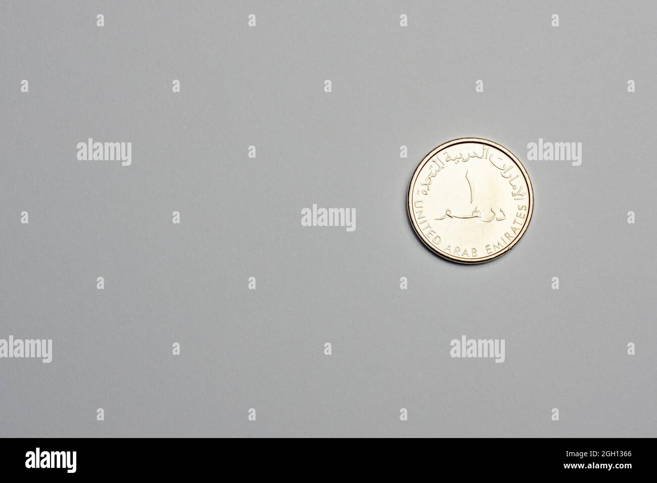 UAE 1 Dirham Coin isolated on white background, year of Zayed 2018 ...