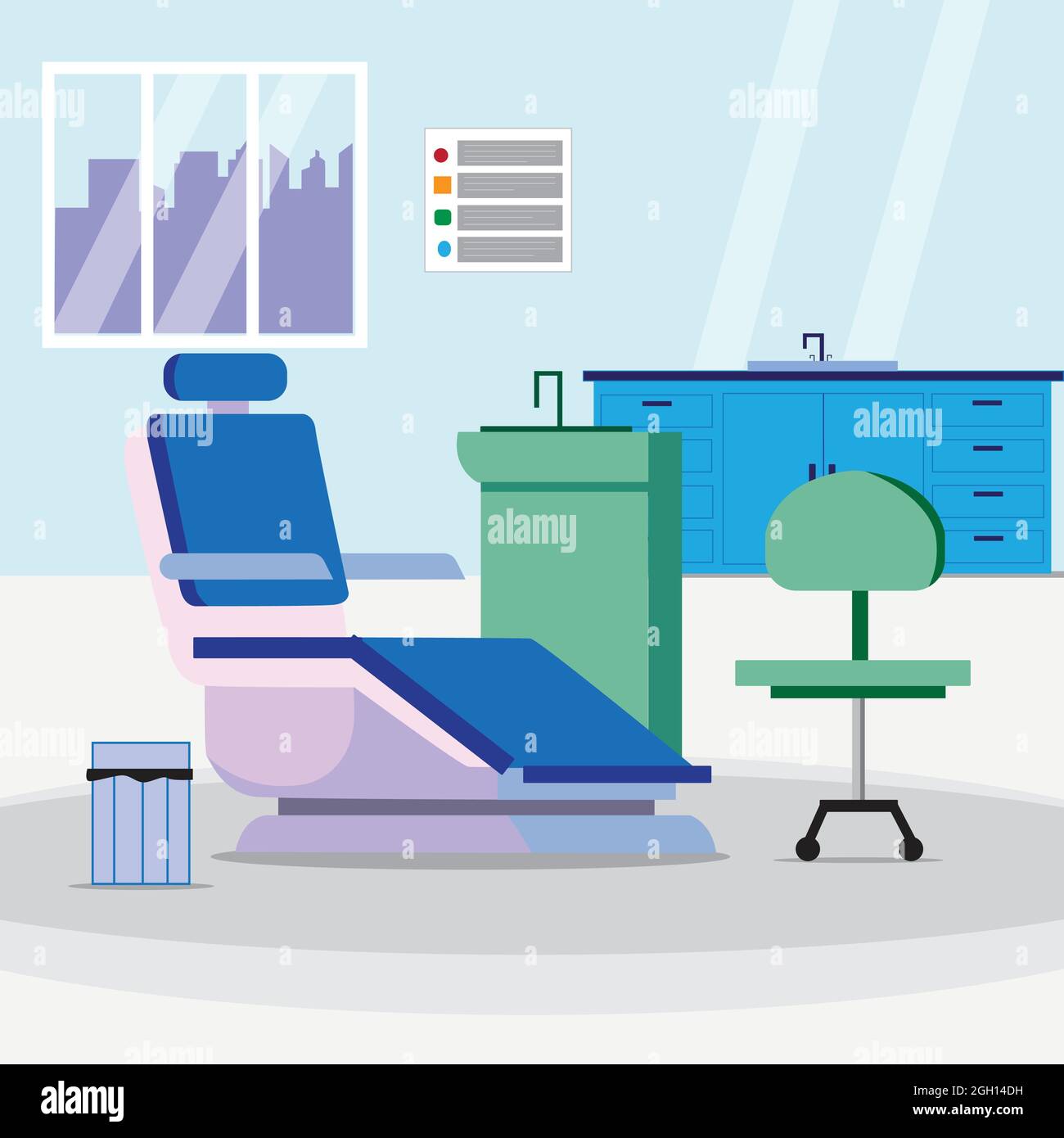 Illustration of the clinic interior decorated with different clinic ...