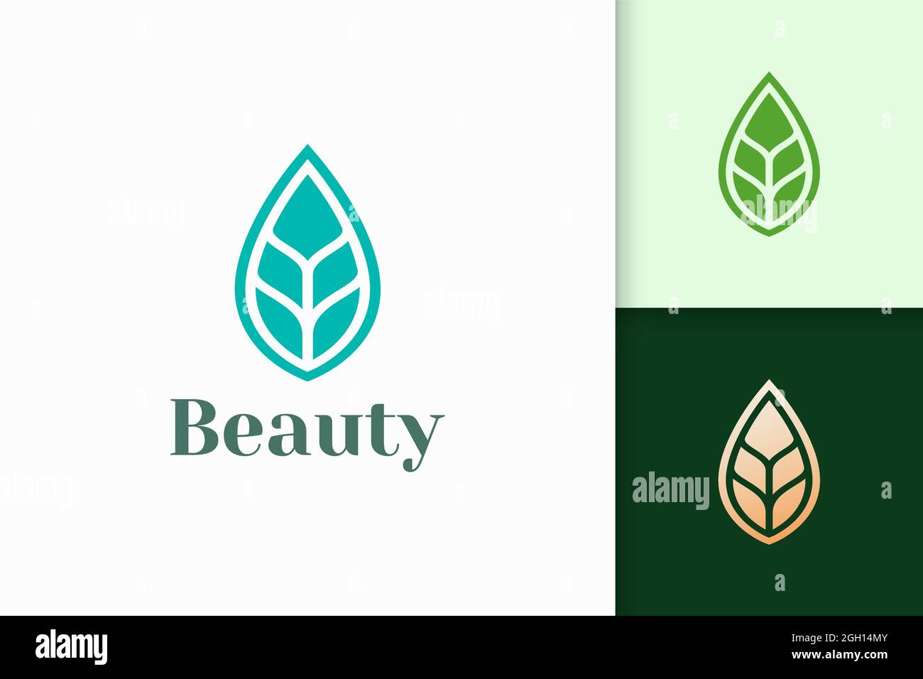Beauty or health logo in abstract and clean leaf shape Stock Vector ...