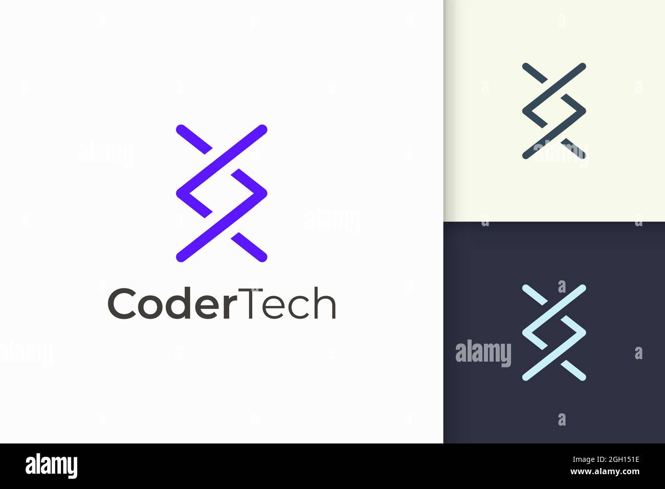 Programmer or developer logo in simple and modern for tech company ...