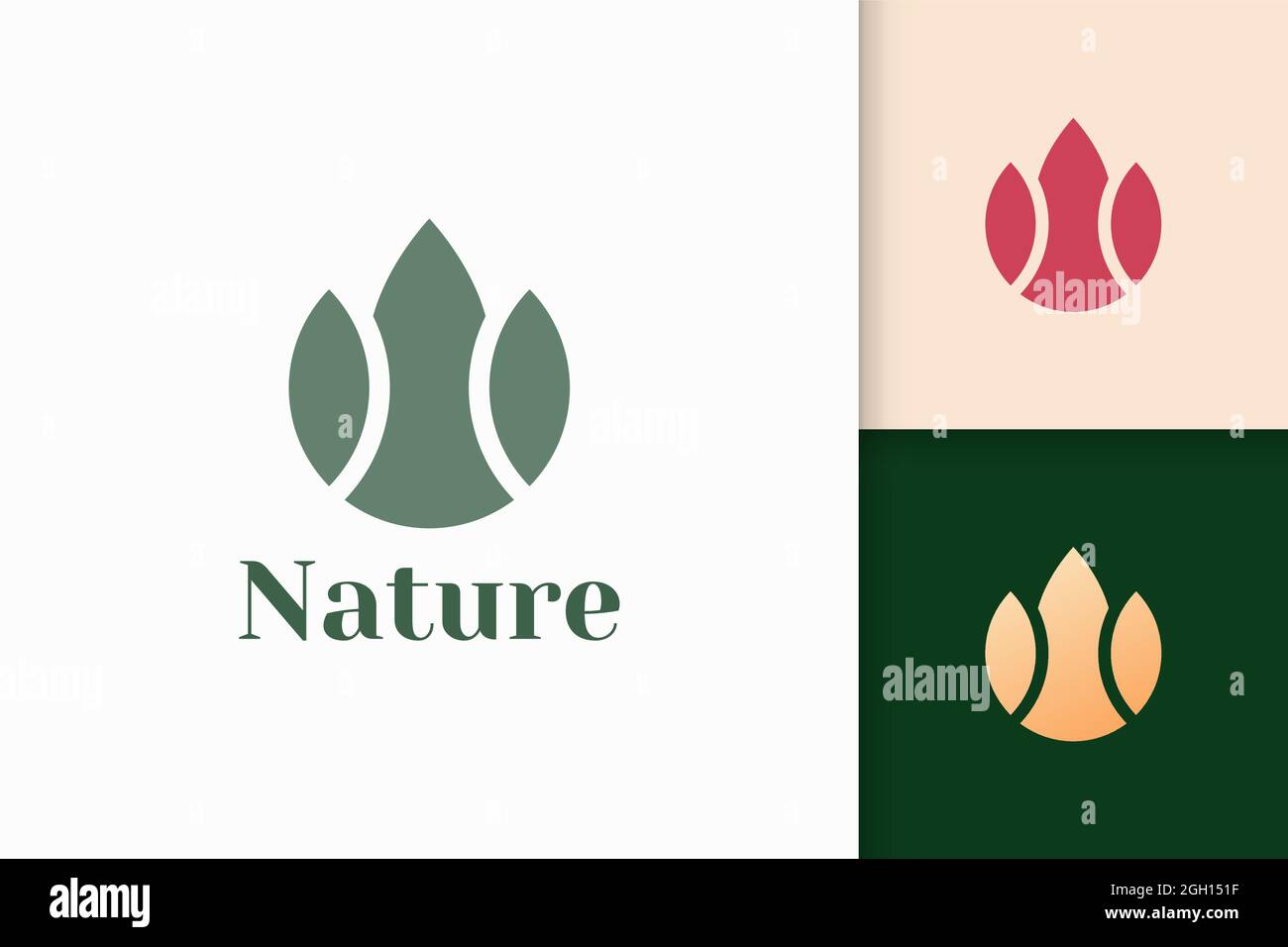 Abstract flower logo in simple and luxury style for health and beauty ...