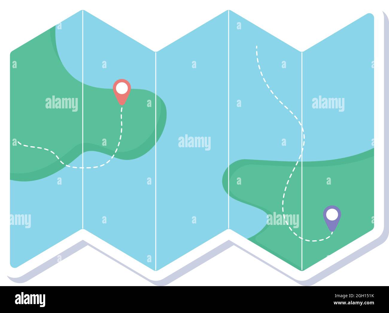 fold map sticker Stock Vector Image & Art - Alamy