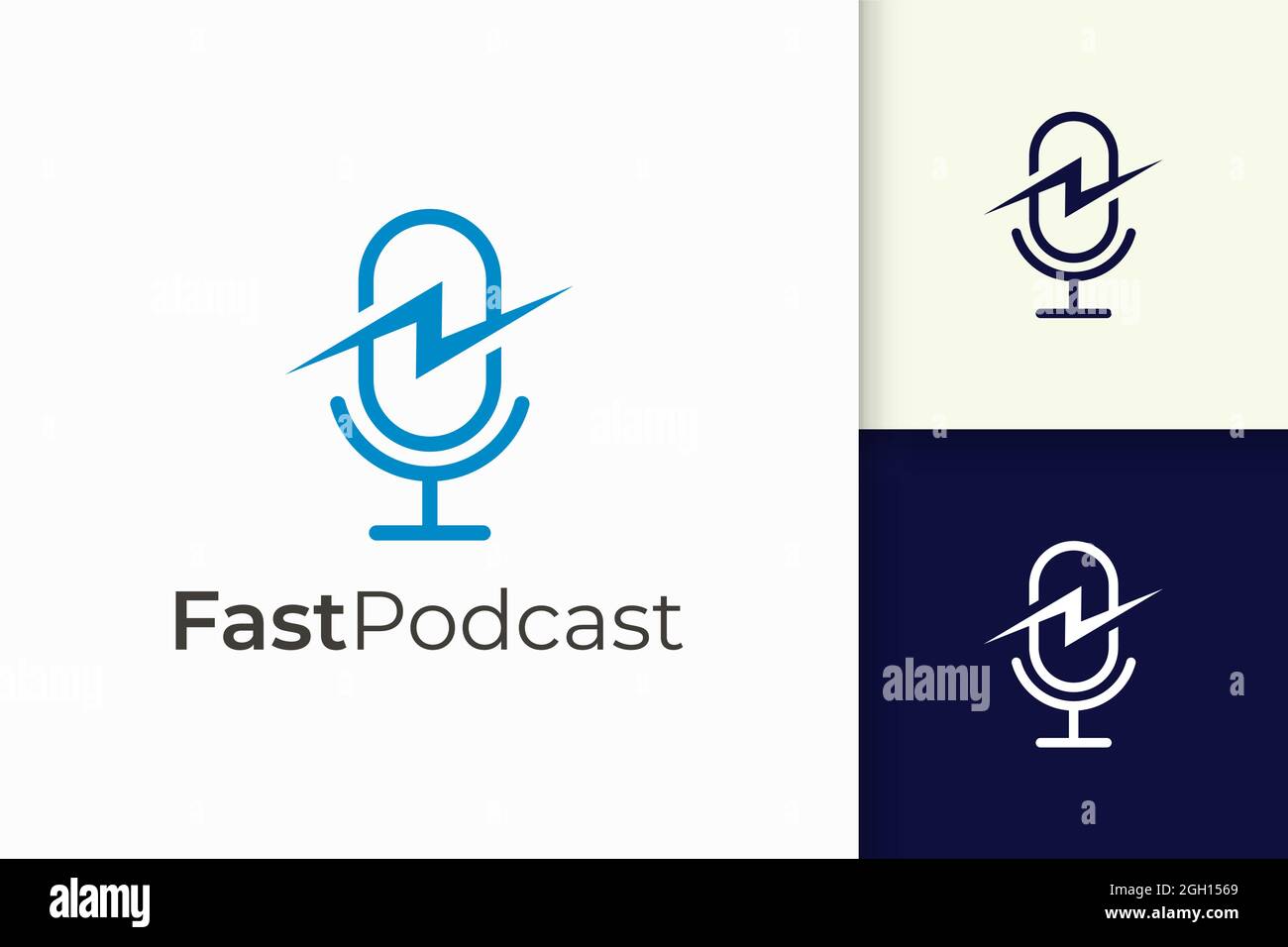 Simple mic logo represent record or audio for podcast Stock Vector ...