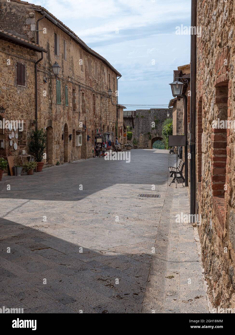 Main Street with Typical Buildings in the Medieval Village of ...