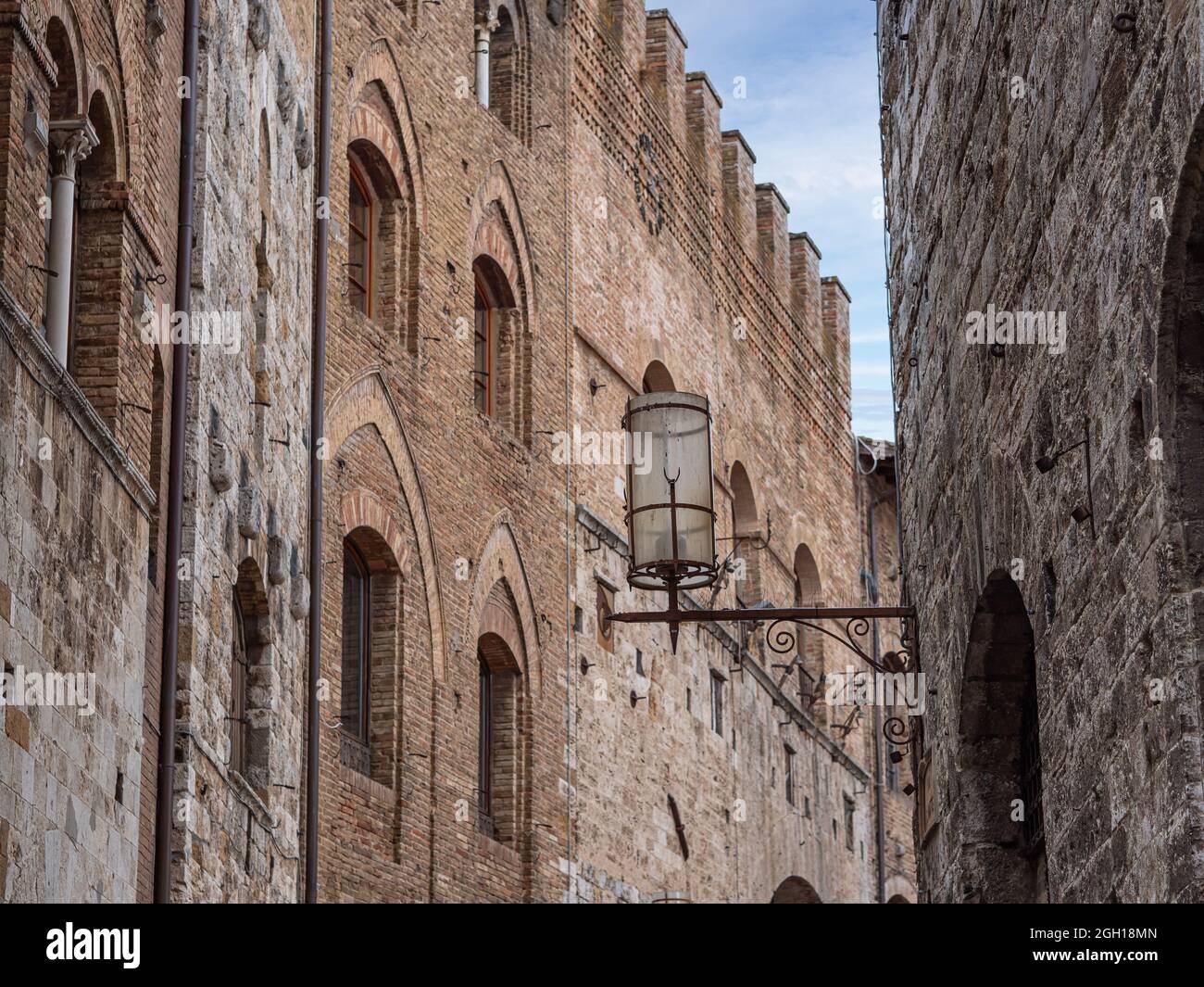 Typical Building with Crenellated Walls in the Medieval Village of San ...