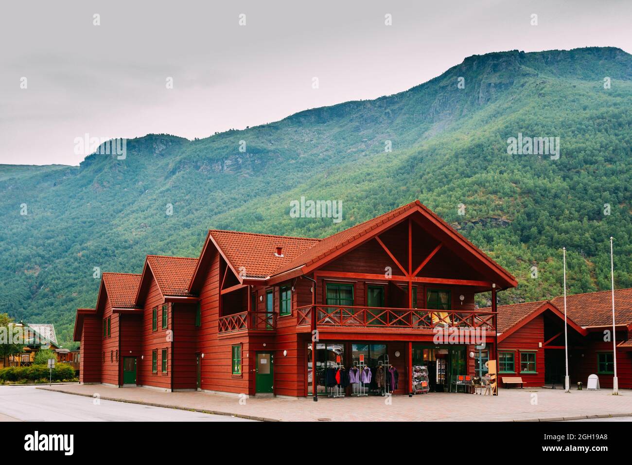 Flam, Norway. Railway Station And Shop In Small Popular Tourist Town Of ...