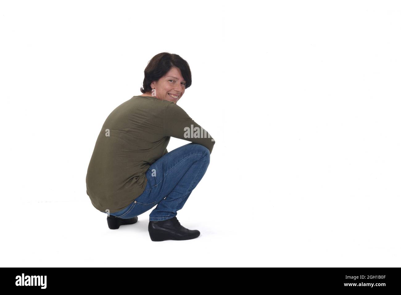 Crouching Person Back View