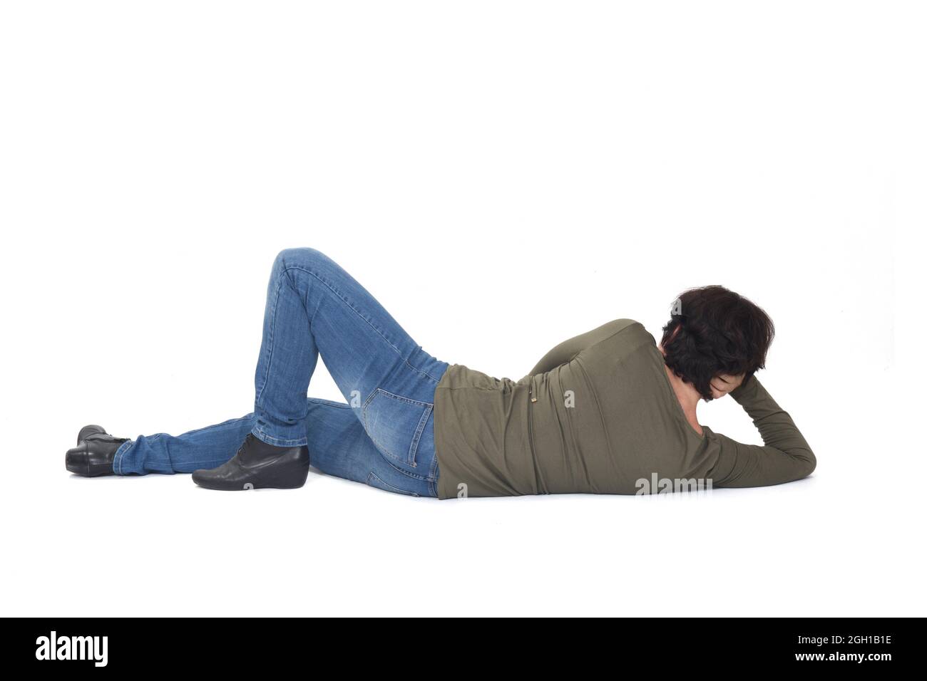 Woman fun rear view Cut Out Stock Images & Pictures - Alamy