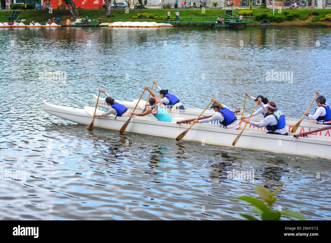 Salvador, Bahia, Brazil - August 03, 2014: Women practicing rowing ...